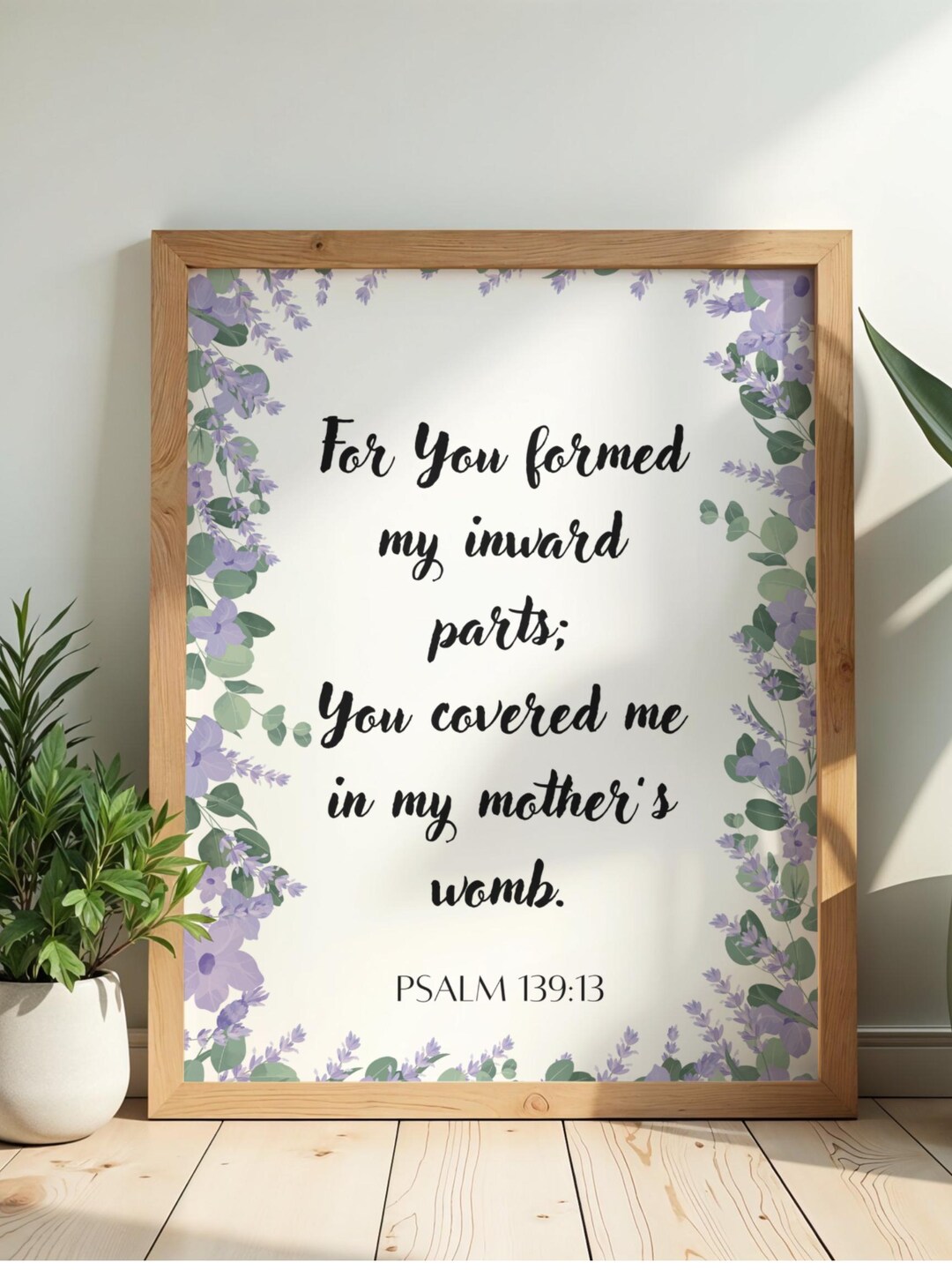 PNG Bible Verse Poster Download | Floral Scripture Hanging | Faith ...