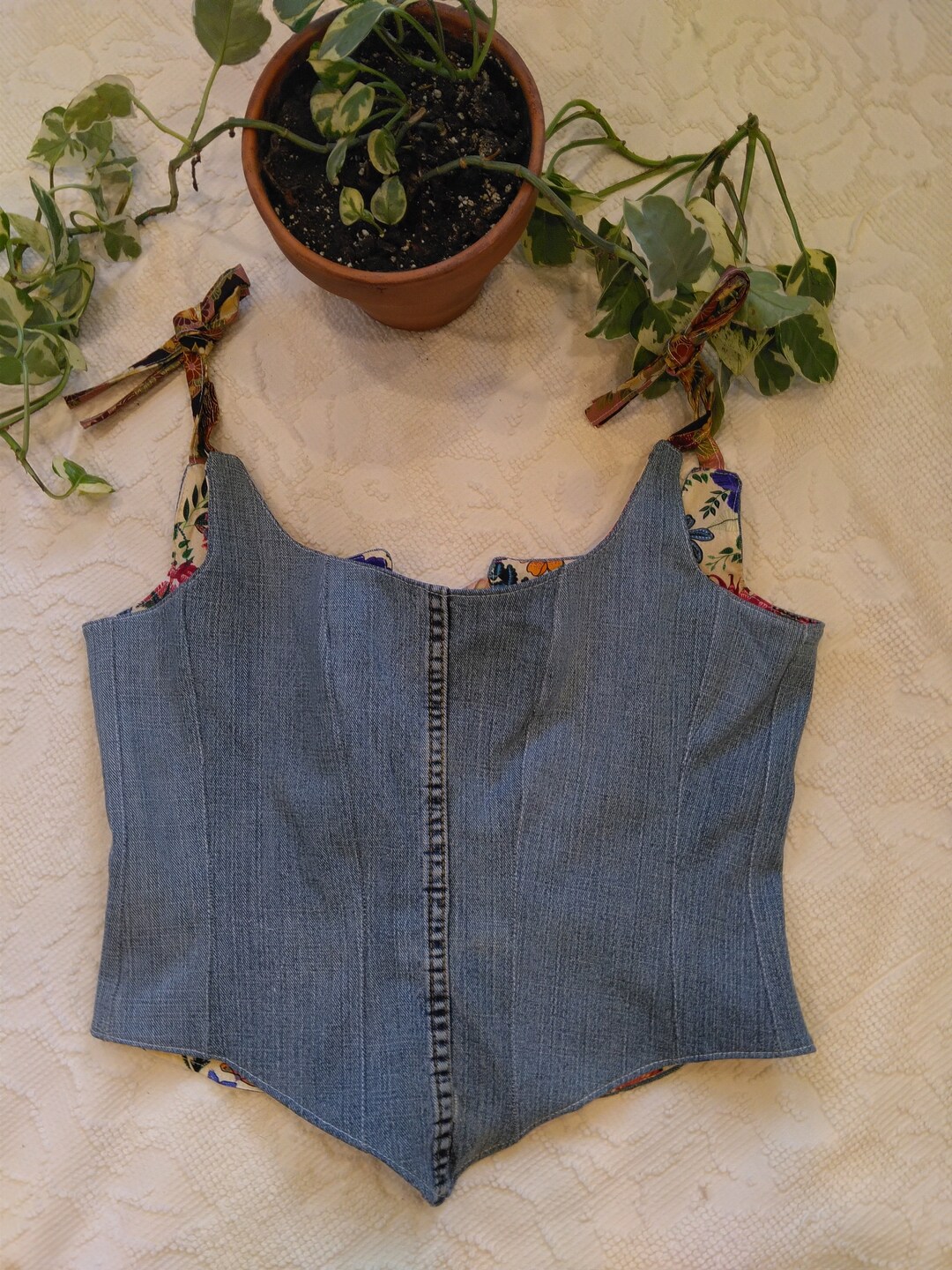 Jean Victorian Inspired Corset Top Woodland Core Cottage Core Army Core ...