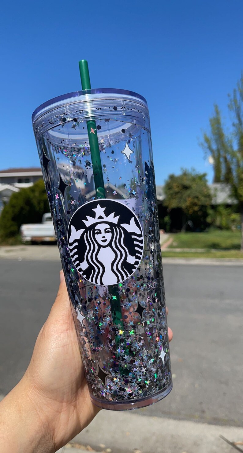 Elegantes Starbucks Becher Glitzer Bild