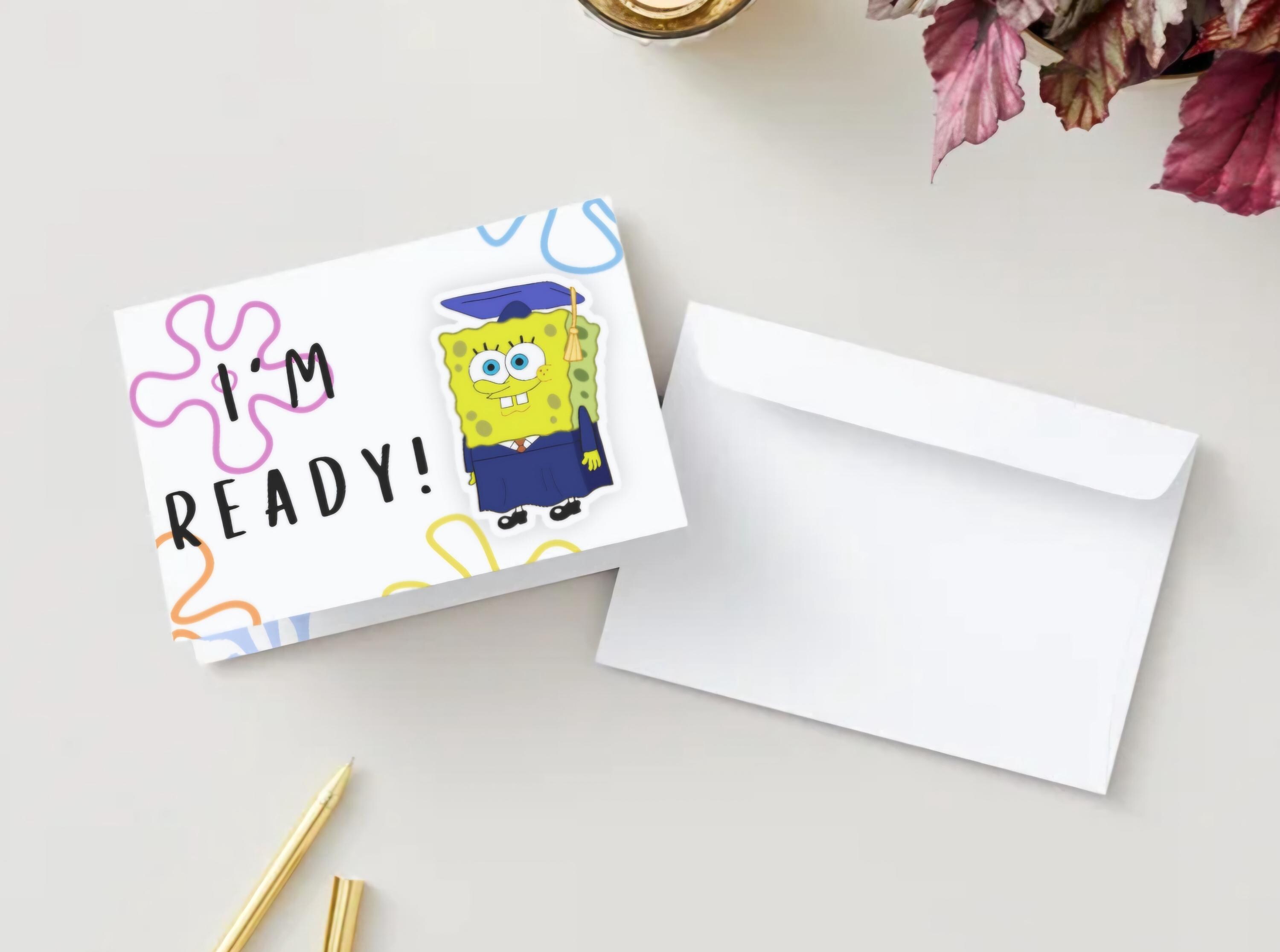 Spongebob Inspired Grad Card, Bikini Bottom Graduation Card, 2025 Grad ...