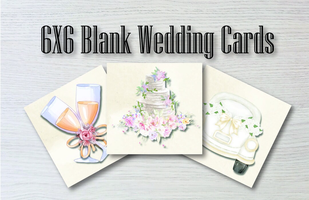 6X6 Wedding Cards (3 Set) - Etsy