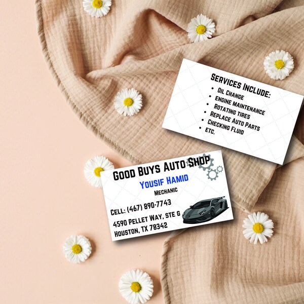 Auto Business Card - Etsy