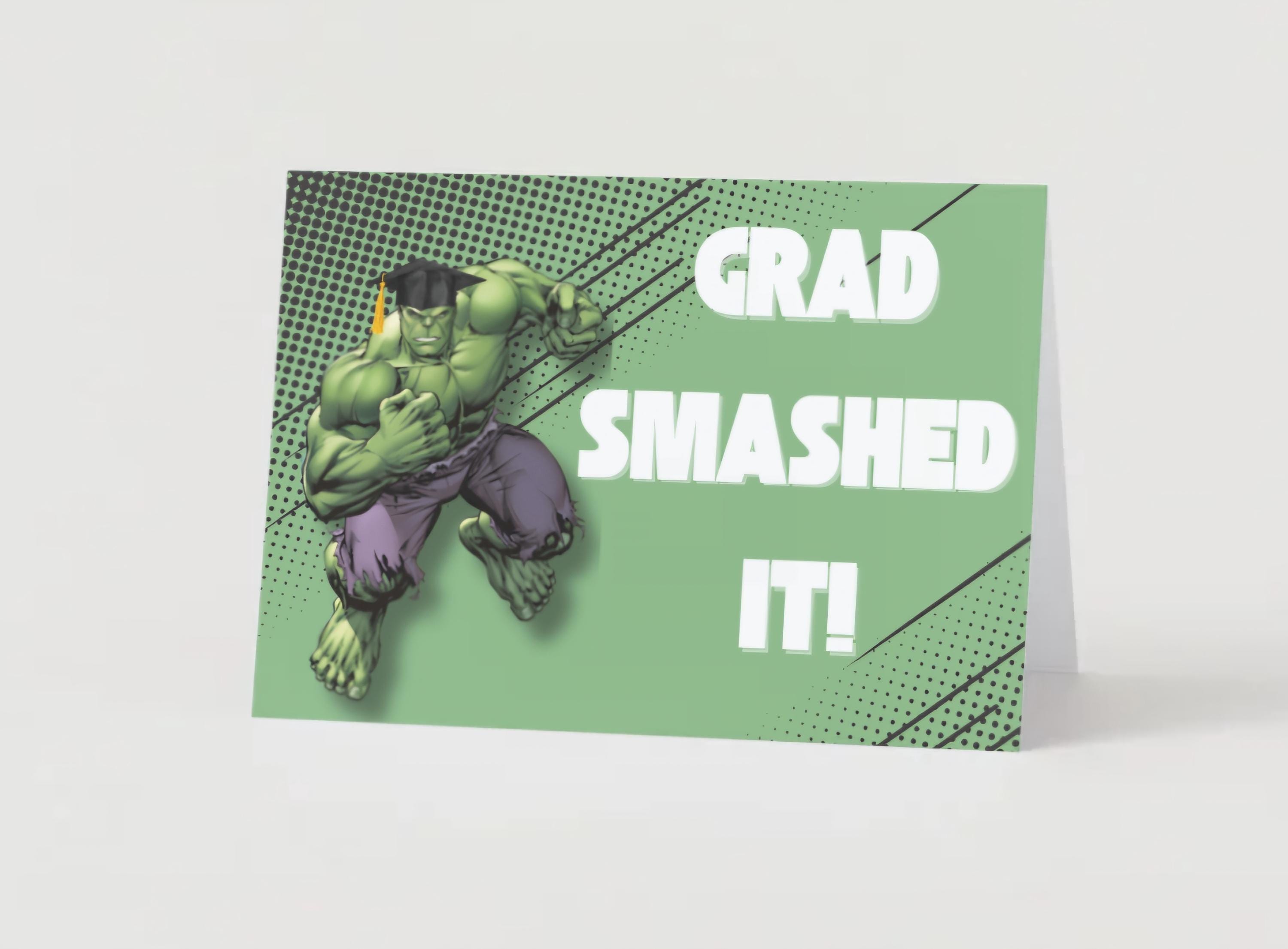 Hulk Graduation Card, Smash Graduation Card, Avengers Card, Movie Theme ...