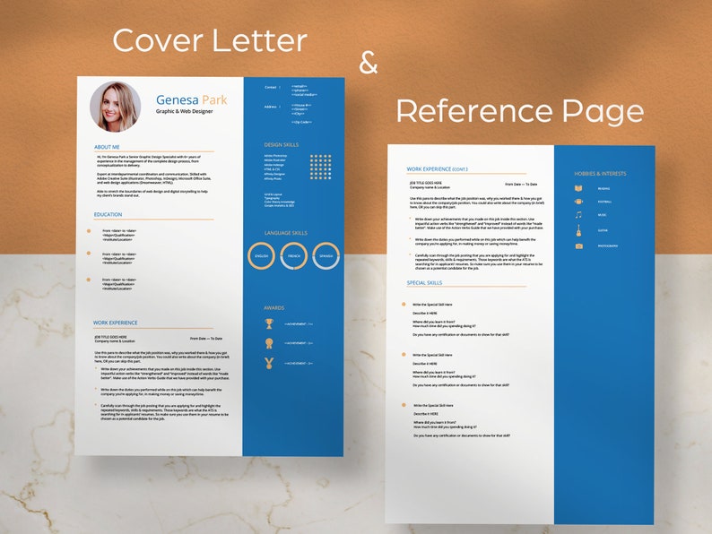 Resume Template Google Docs + Word + Pages, Cv Template With Photo ...