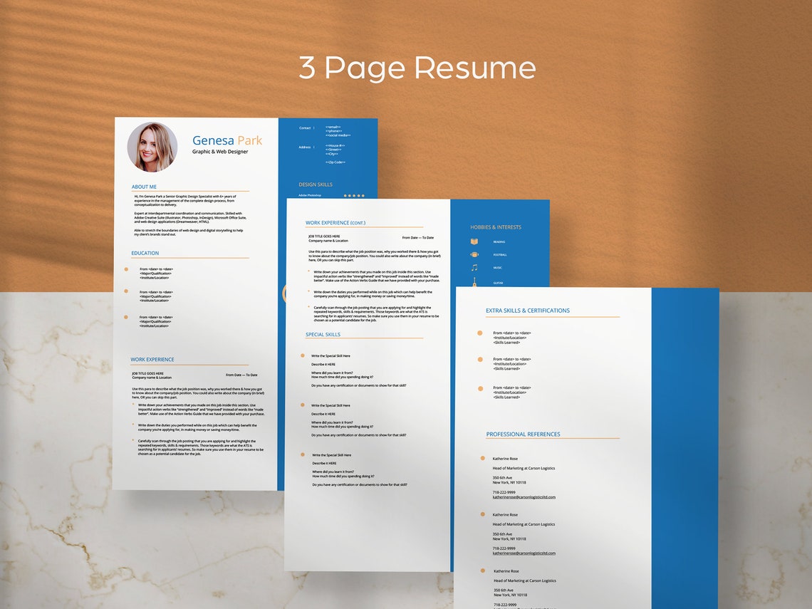 Resume Template Google Docs Word Pages, Cv Template With Photo ...
