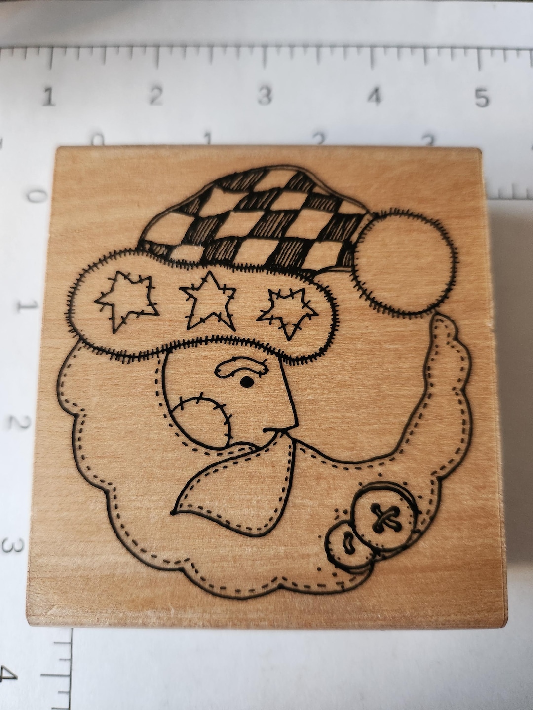 Vintage 1995 Annette Allen Watkins “folk Santa” Rubber Stamp ...