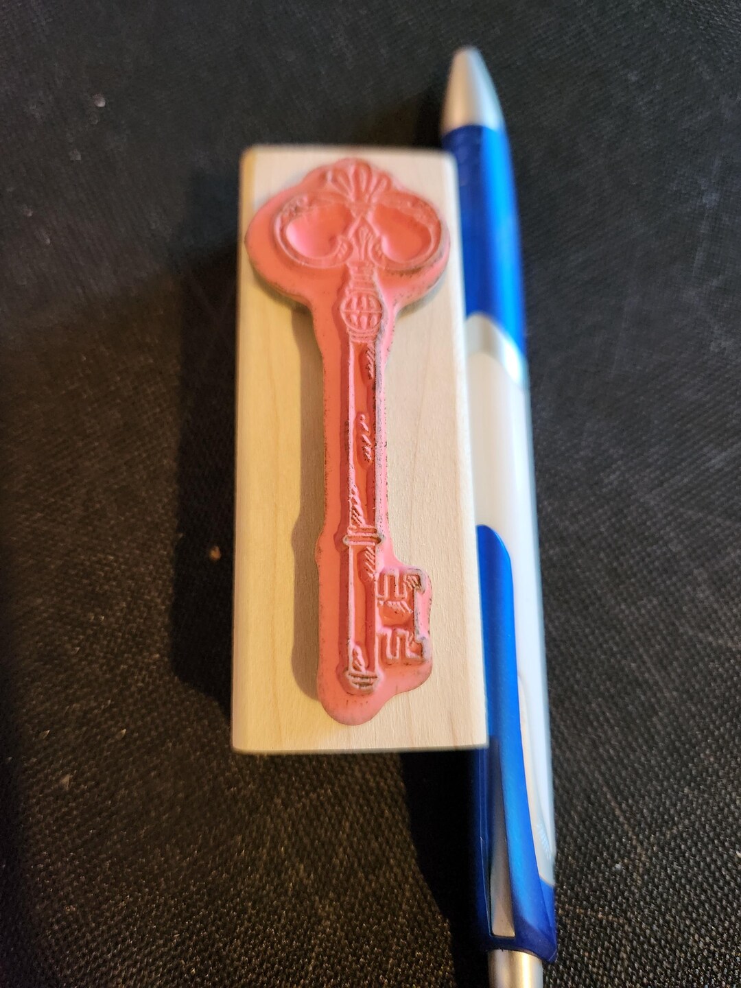 Vintage Rubber Stamp Skeleton Key. - Etsy