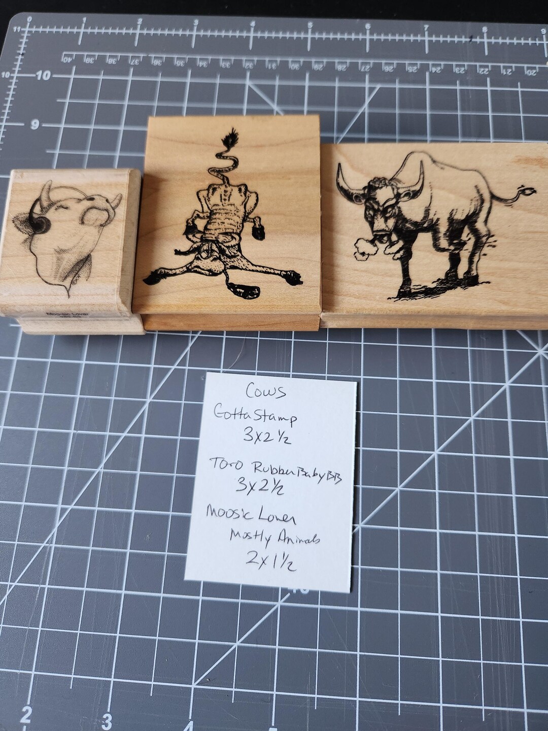 Farm Animal Cow Rubber Stamps Bundle: Gottastamp, Toro, Moosic Lover ...