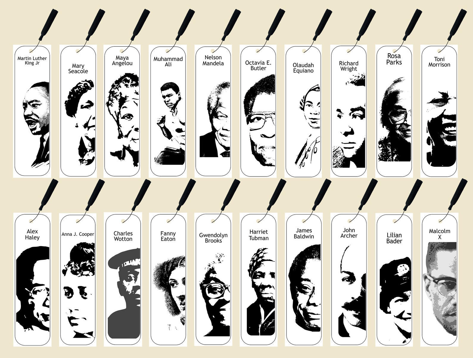 Black History Bookmarks,black History,bookmarks,inspirational Black ...
