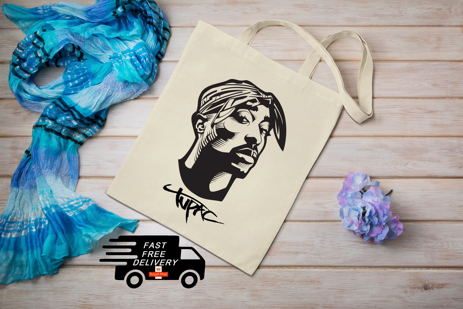 Tupac Tote Bag, Shopping Tote Bag, Printed Tote Bag, Canvas Tote Bag ...