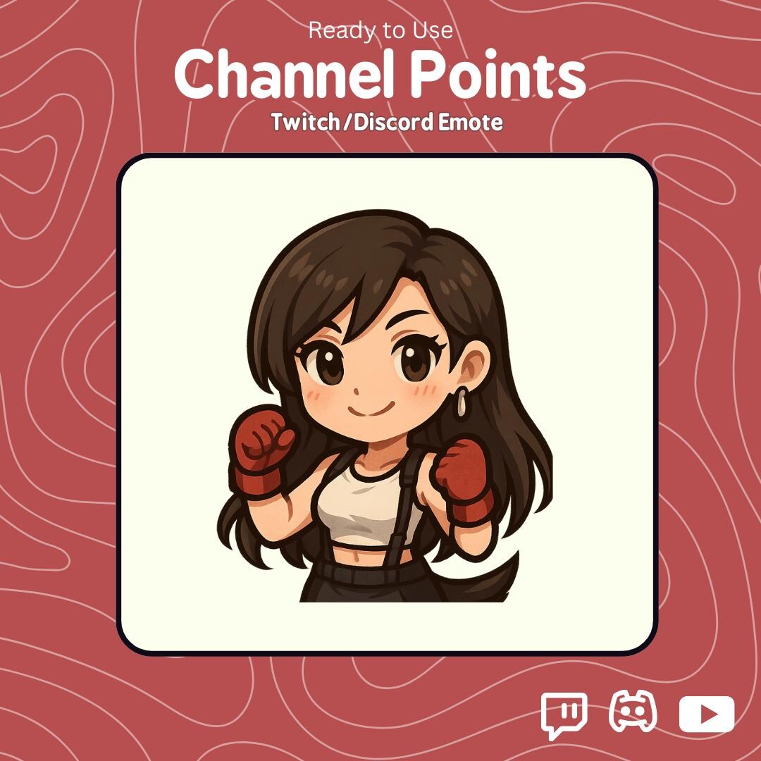 Twitch Channel Point Emotes Strong Girl Chibi Emoji Pack Cute Anime ...