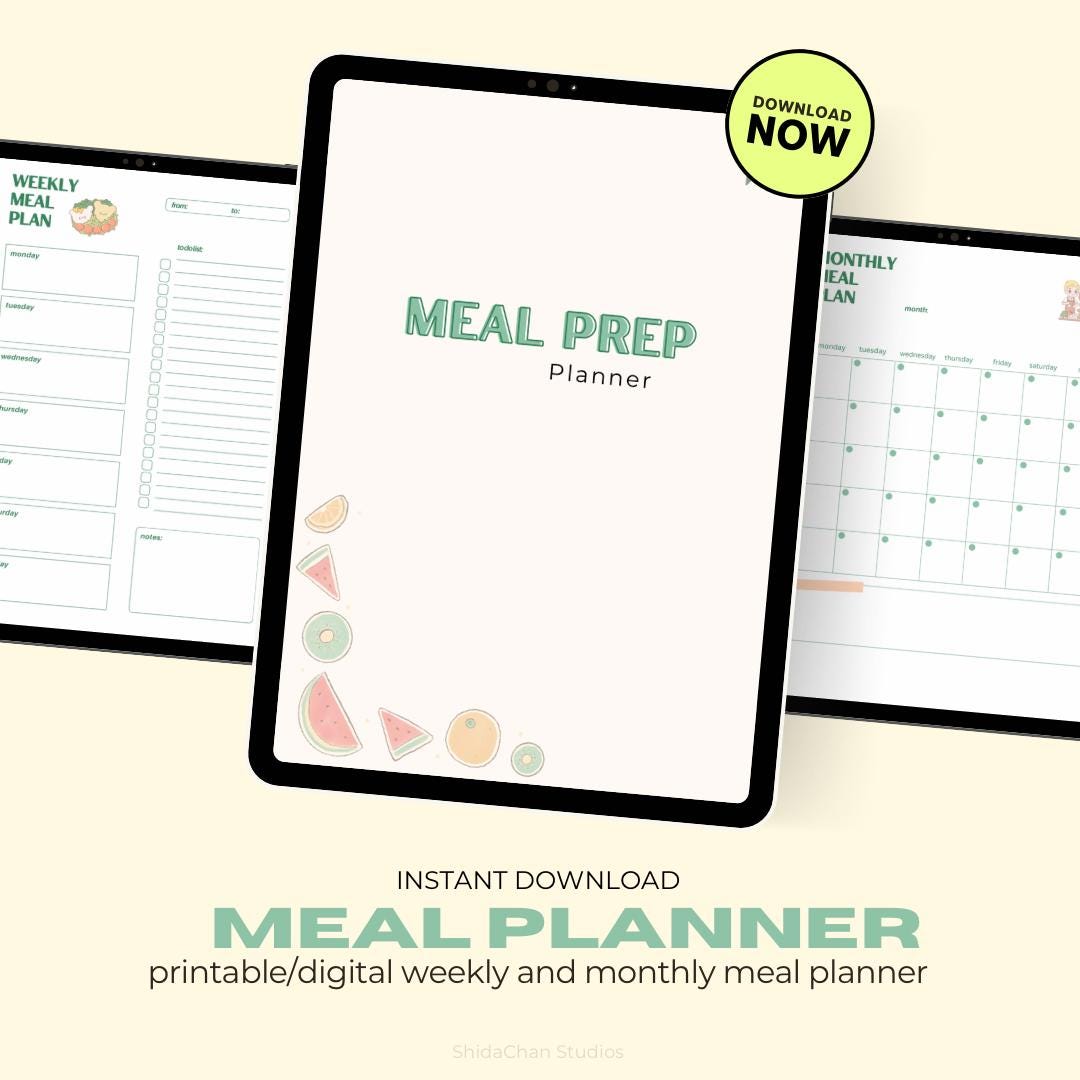 Printable and Digital Meal Prep Planner GoodNotes and iPad Compatible ...