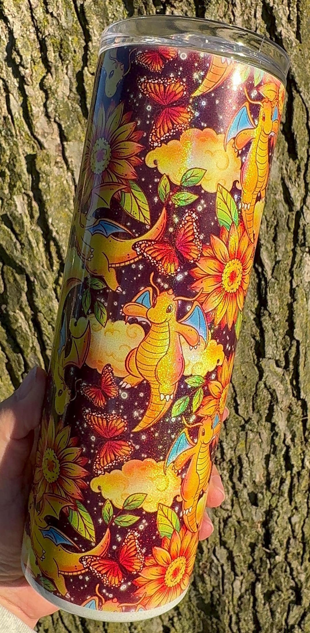 Dragonite Flowers 20oz Glitter Tumbler - Etsy