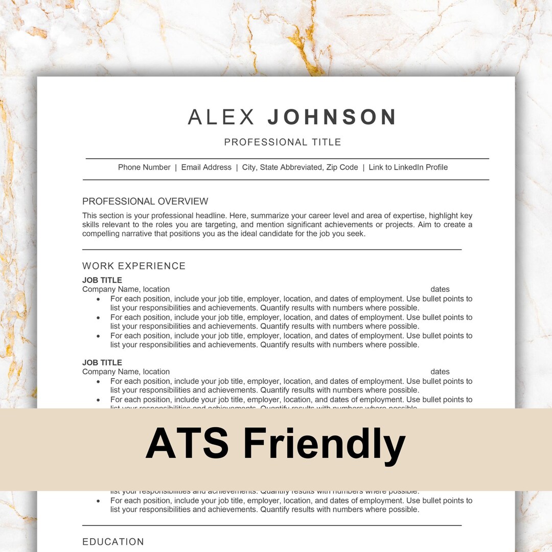 Modern Professional Resume Template Set Clean Design, Ats-friendly CV ...