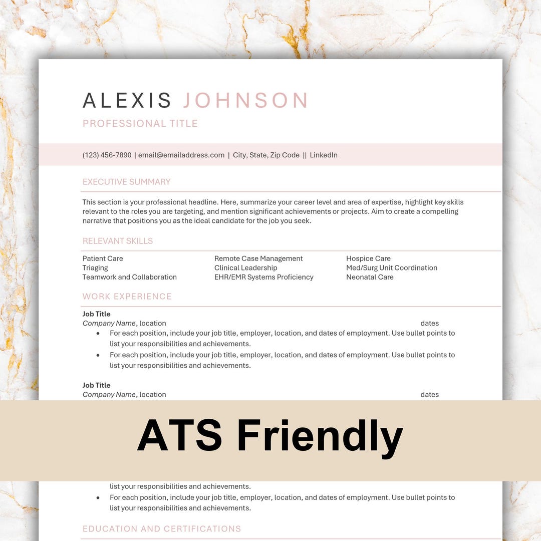 Professional Resume Template Beat the ATS Resume Template Word, Modern ...
