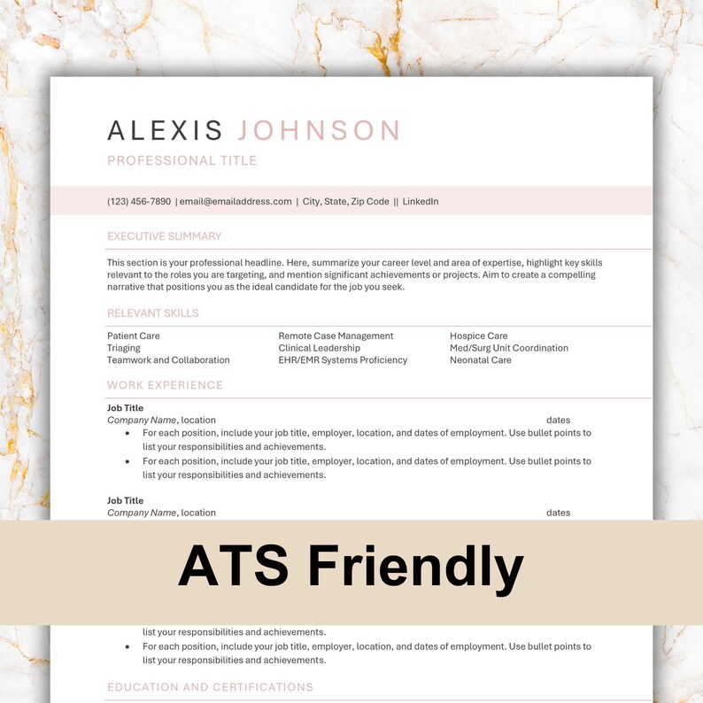 Professional Resume Template Beat the ATS Resume Template Word, Modern ...