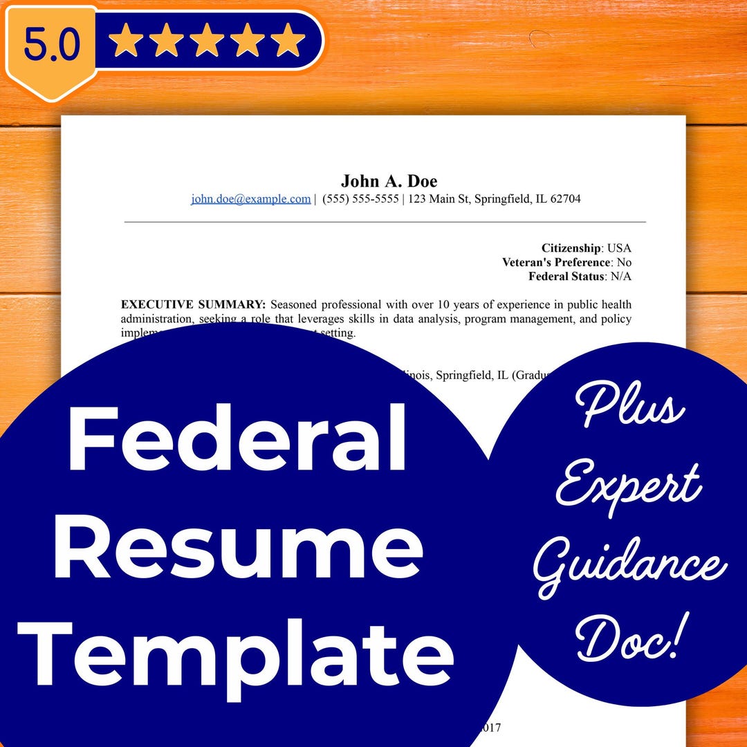 Federal Resume, Federal Resume Template, Resume, Resume Builder, Resume ...