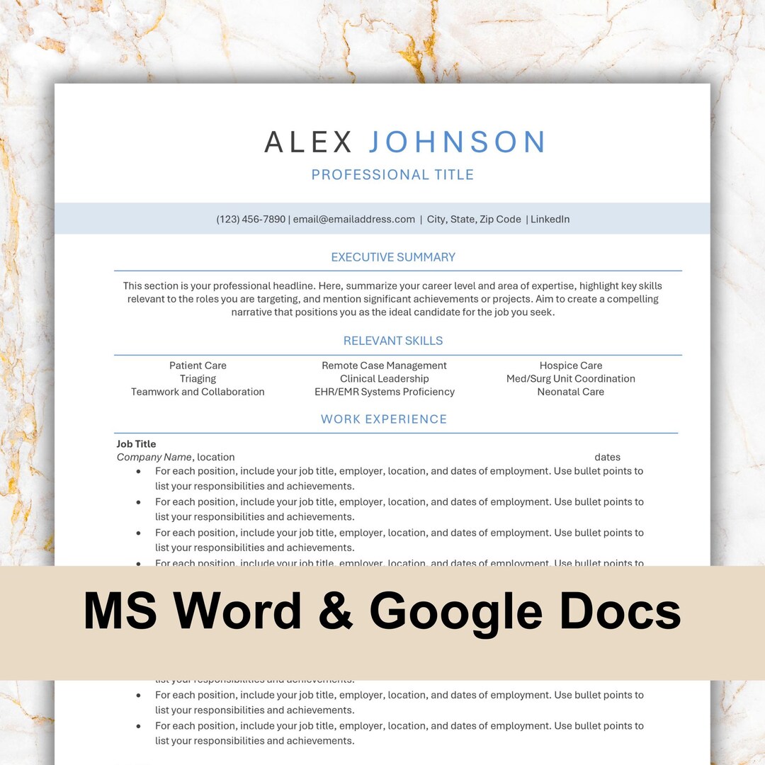 Modelo de currículo para download instantâneo ATS-Friendly, uma e duas ...