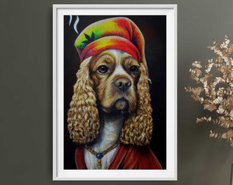 Dog Dressed as Human Portrait - Etsy