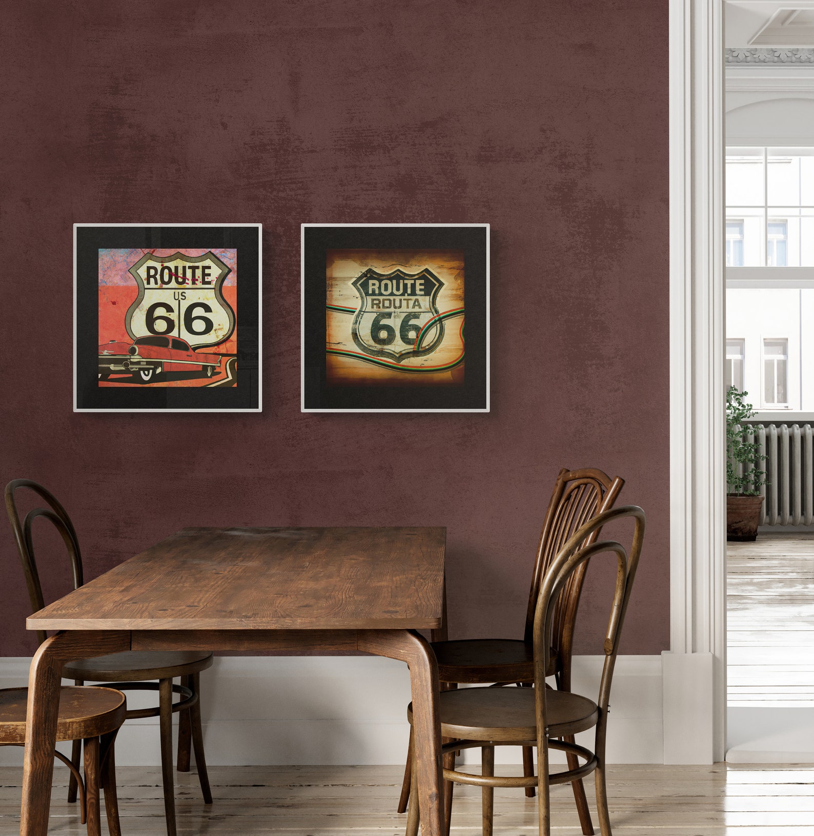 Vintage Route 66 Wall Art Two Route 66 Printable Artworks - Etsy