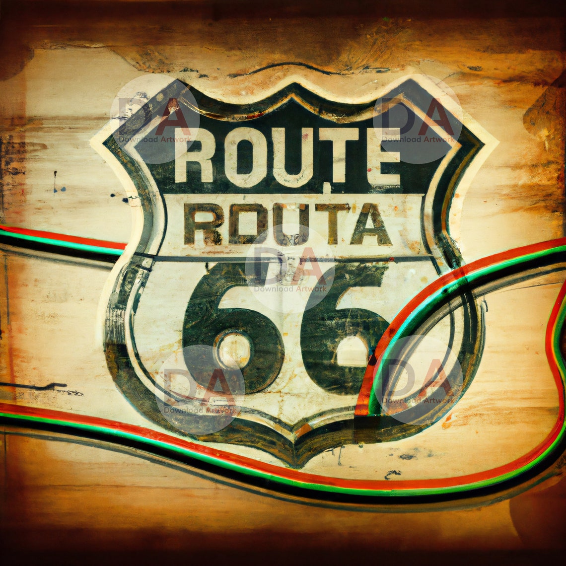 Vintage Route 66 Wall Art Two Route 66 Printable Artworks - Etsy
