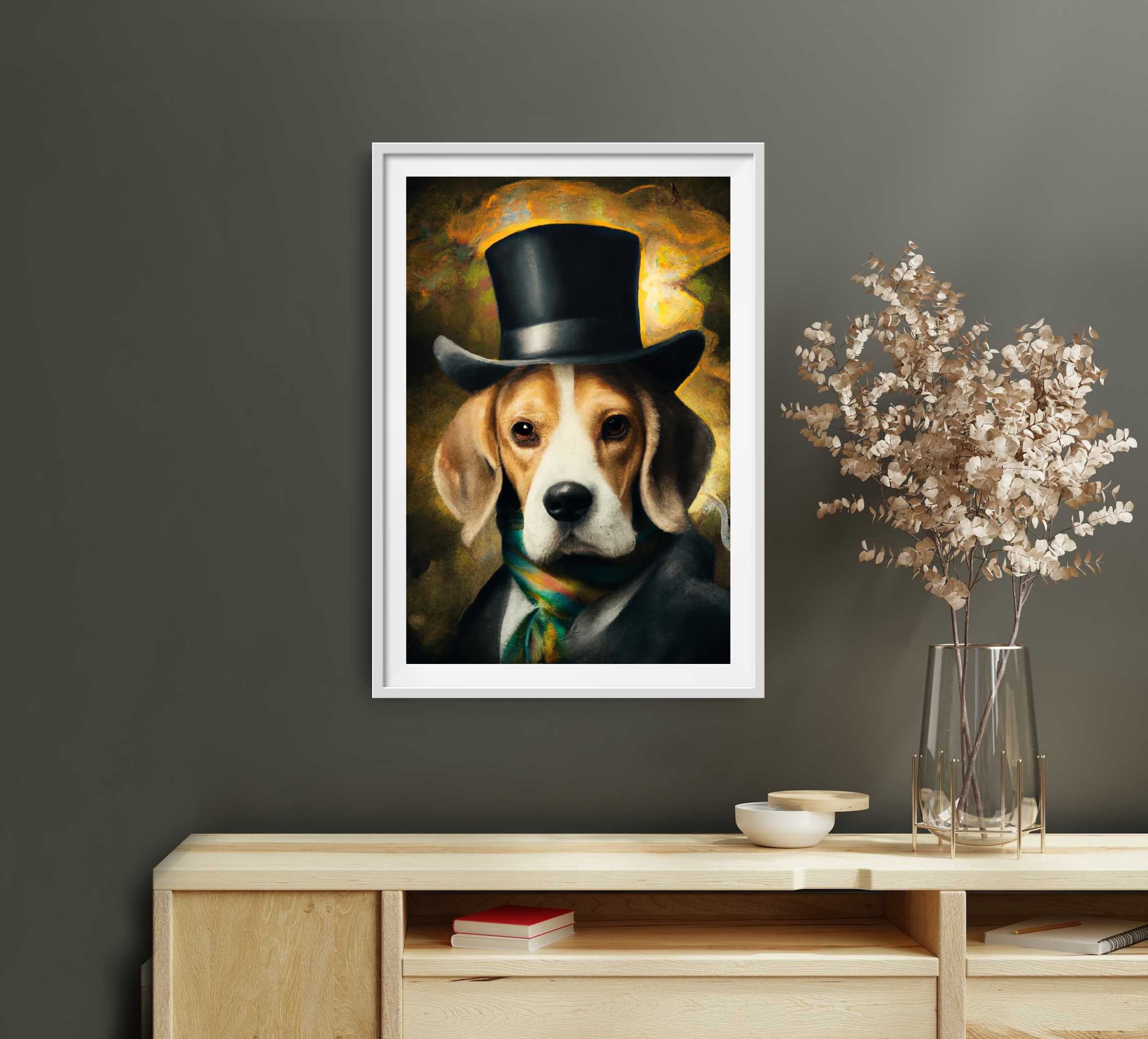Beagle Print Gentleman Dog Dog Dressed as Human Dog Prints Surreal Dog ...