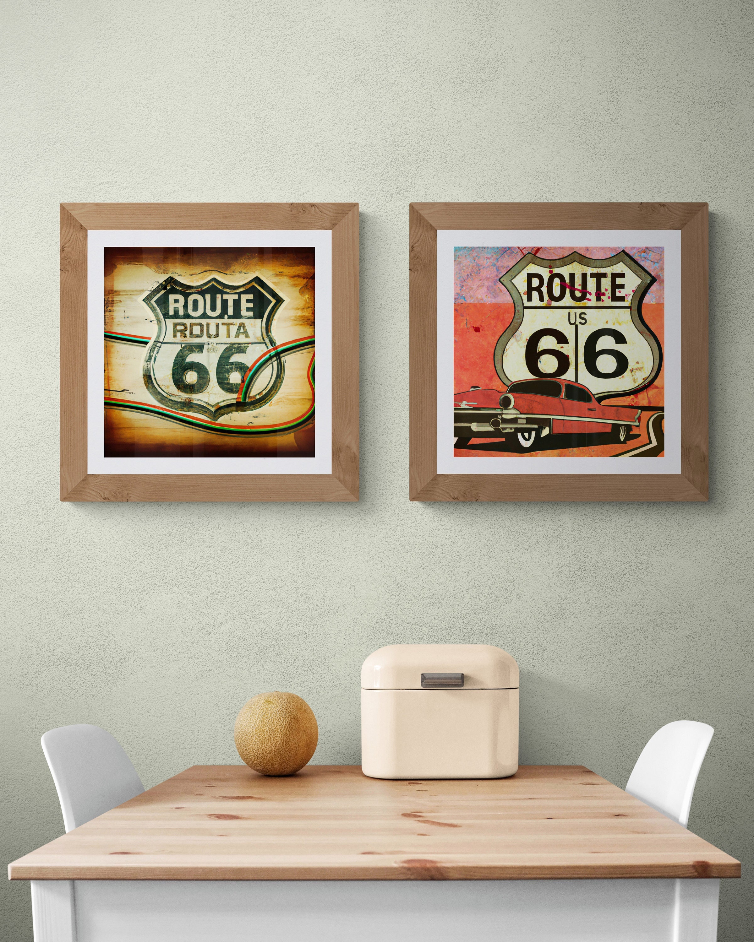Vintage Route 66 Wall Art | Two Route 66 Printable Artworks | Route 66 ...