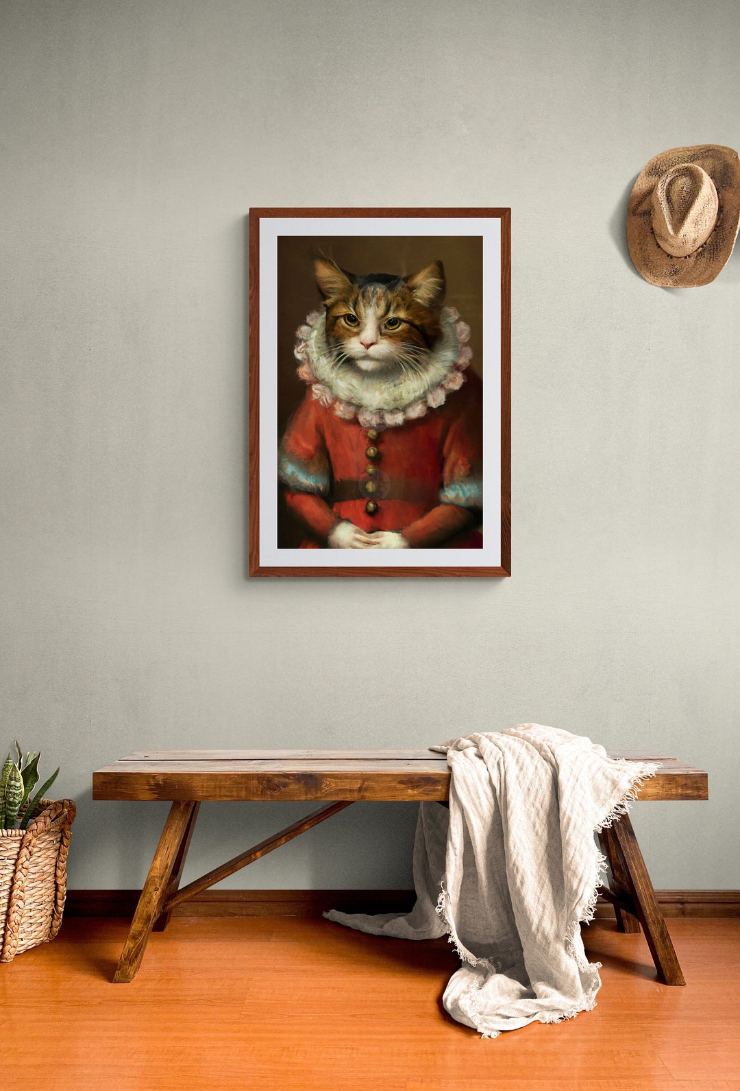 Renaissance Cat Print | Renaissance Cat Portrait | Pet Portrait ...