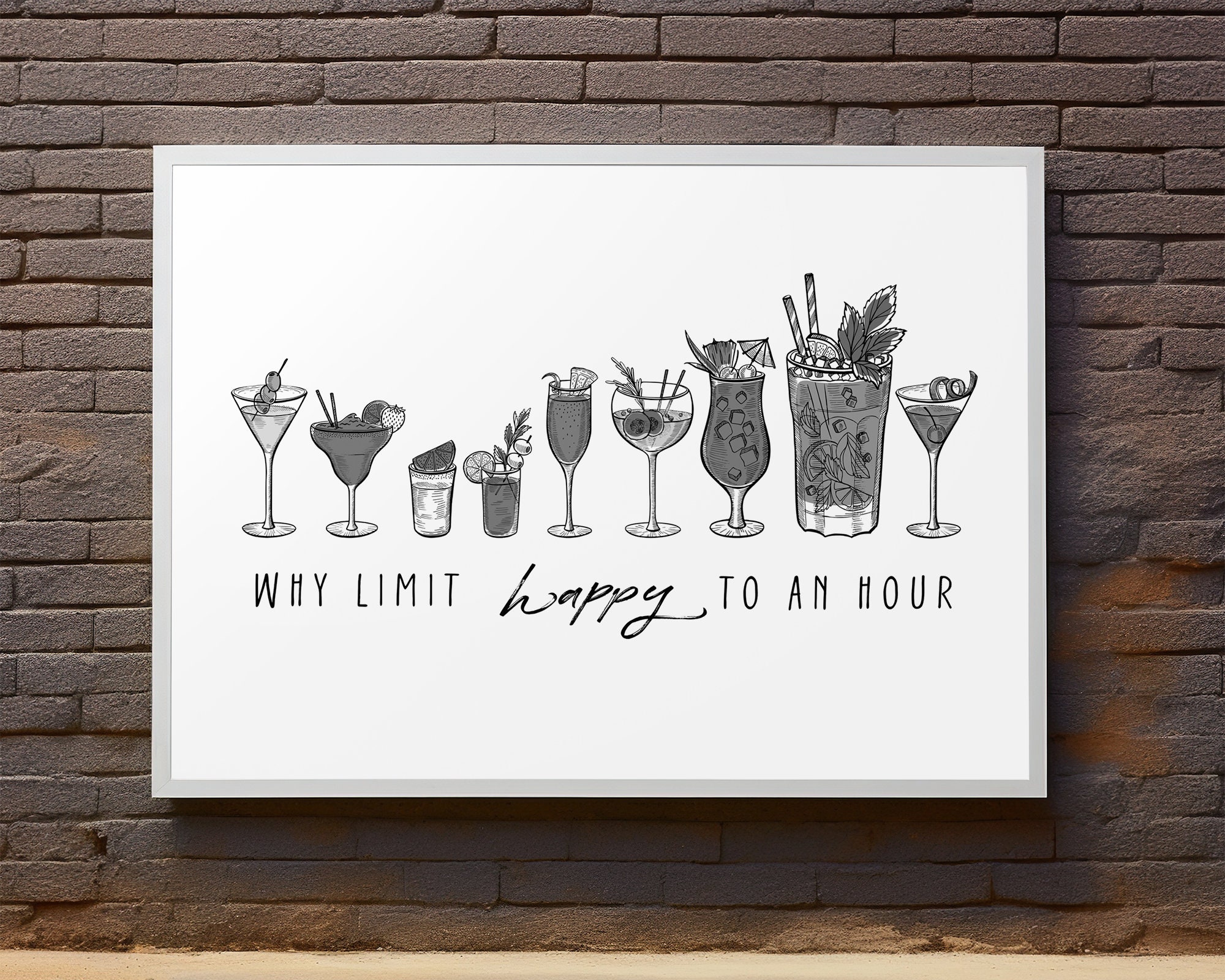Digital Download | Bar Cart A4 Print | Bar Cart Art Printables | Bar ...