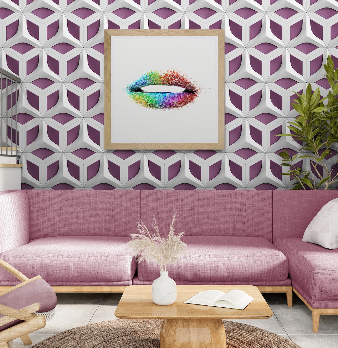 Lips Wall Decor | Printable Pride Home Decor | Rainbow Art | Digital ...