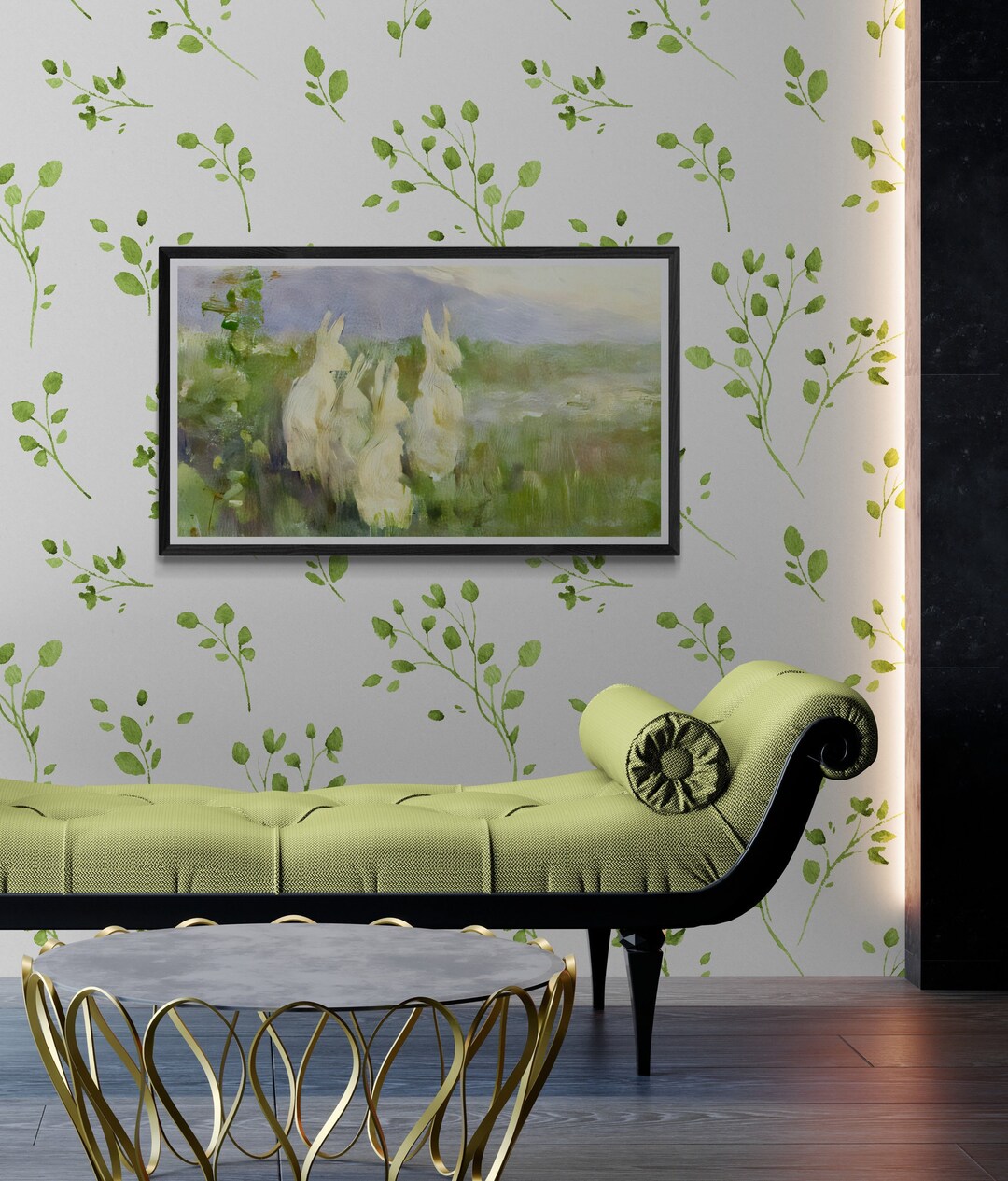 Vintage Spring Bunny Painting | Easter Bunny Home Decor | Vintage ...