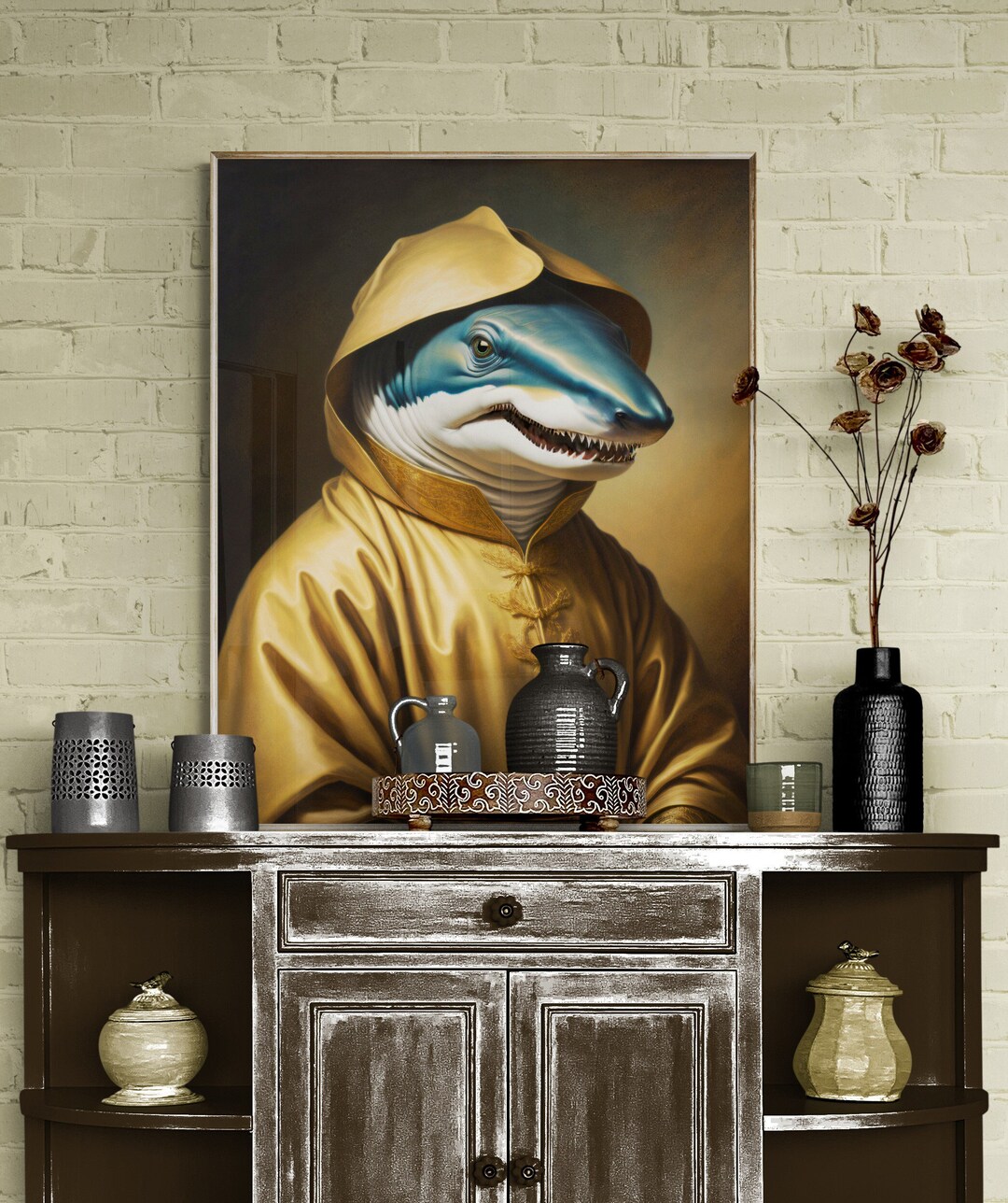 Shark Wall Art | Abstract Shark Art | Wall Decor | Funny Shark | Shark ...