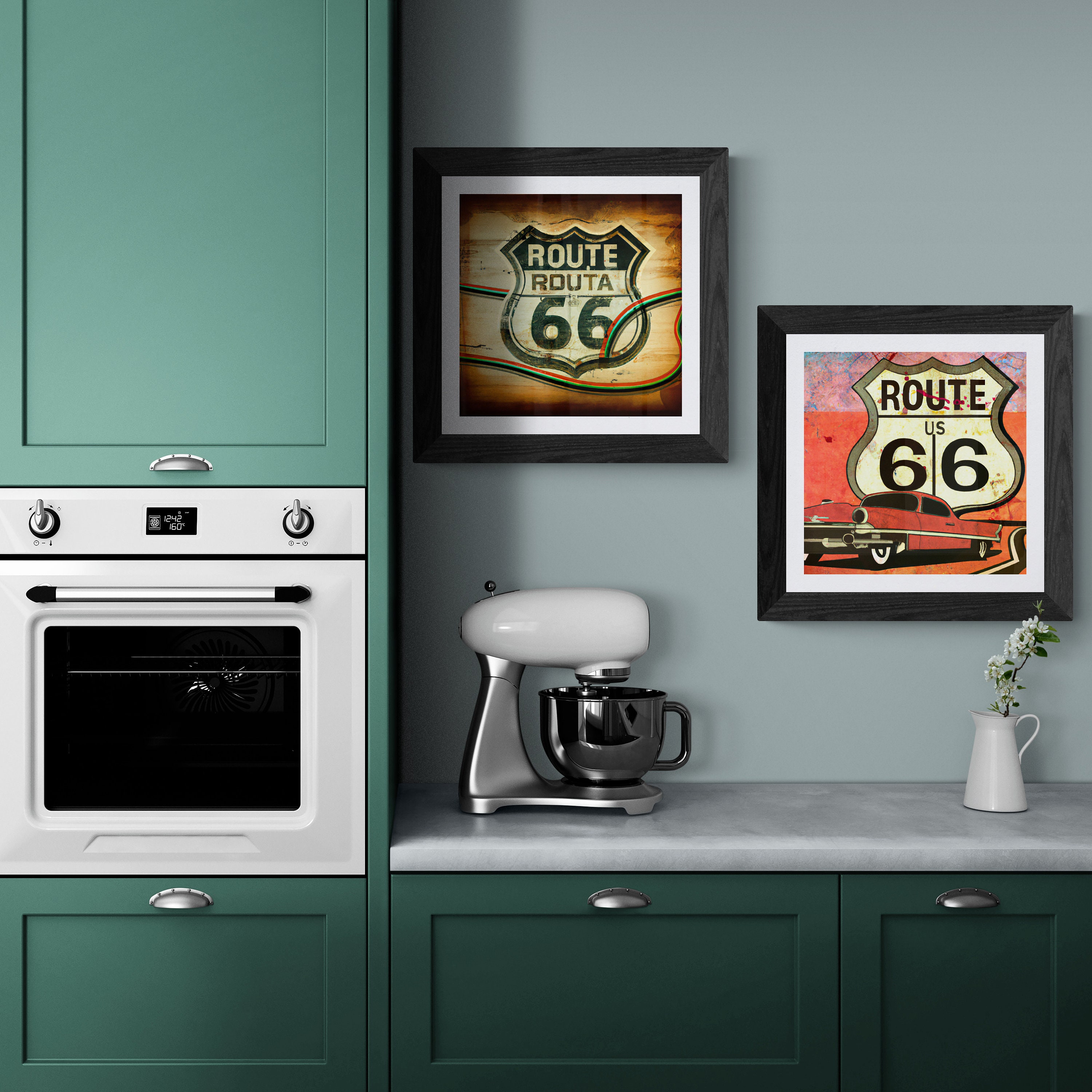 Vintage Route 66 Wall Art Two Route 66 Printable Artworks - Etsy