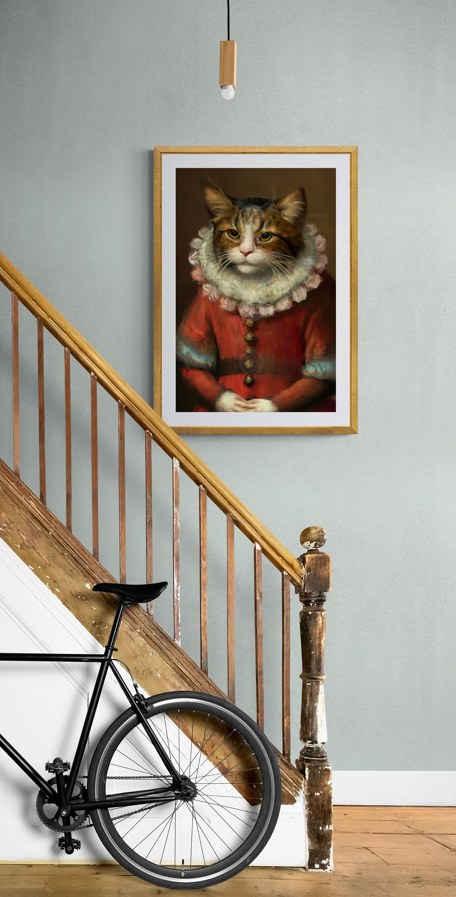 Renaissance Cat Print Renaissance Cat Portrait Pet - Etsy