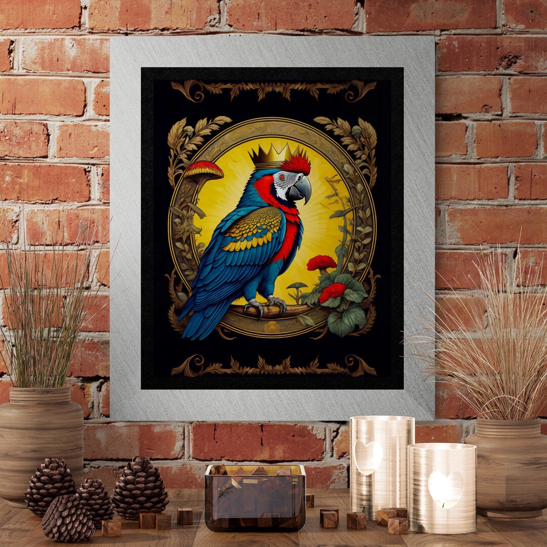 Funny Parrot Wall Art | Abstract Parrot Art | Wall Decor | Parrot ...