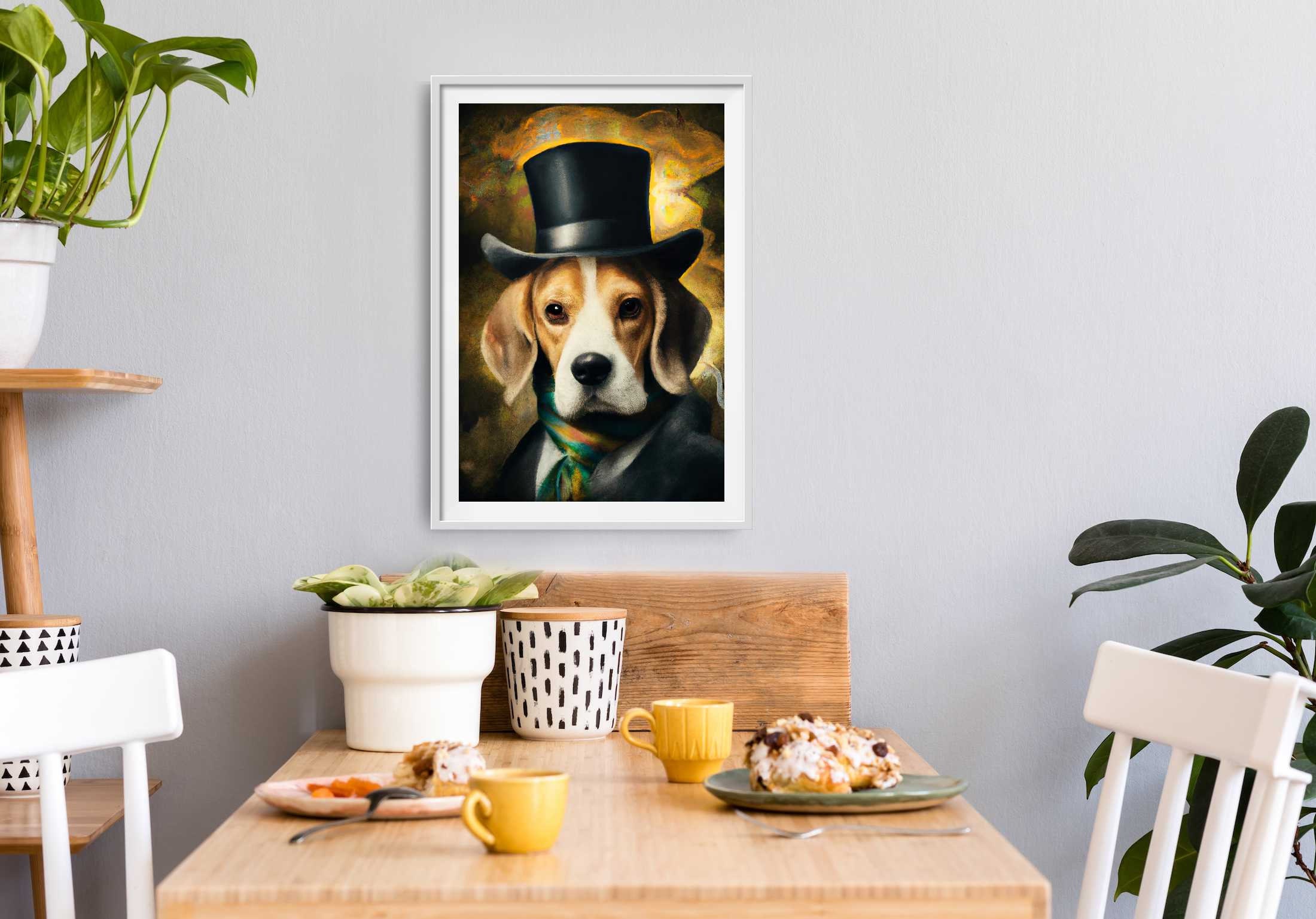 Beagle Print Gentleman Dog Dog Dressed as Human Dog Prints Surreal Dog ...