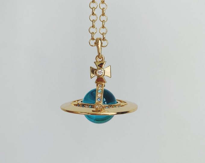 Vivienne Westwood Large Gold and Turquoise 3d Orb Pendant Chain ... Vivienne Westwood Large Gold and Turquoise 3d Orb Pendant Chain ...