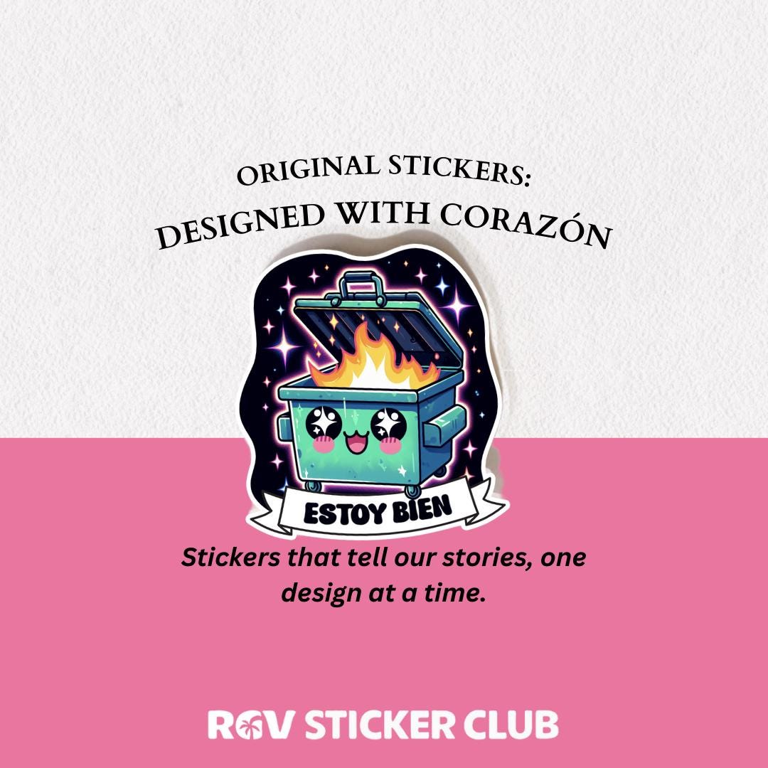 Estoy Bien Sticker | Cute Anime Dumpster Crying | Funny Mexican Humor ...