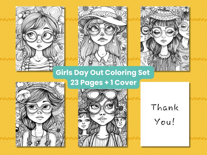 Girls Day Out Coloring Pages Set | 23 Elegant and Creative Pages for ...