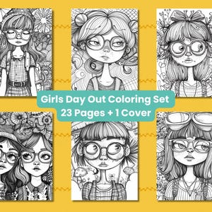 Girls Day Out Coloring Pages Set | 23 Elegant and Creative Pages for ...