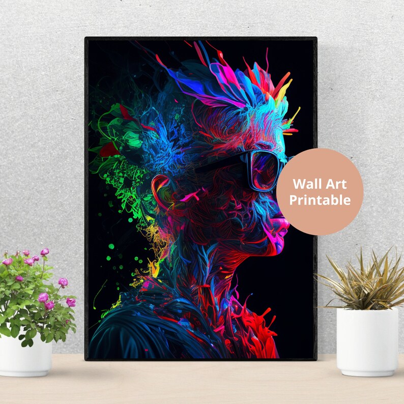 Electric Persona: Colorful RGB Face Poster Ai-generated - Etsy
