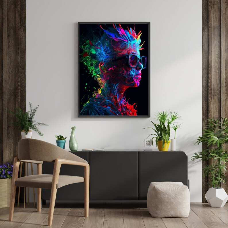 Electric Persona: Colorful RGB Face Poster Ai-generated - Etsy