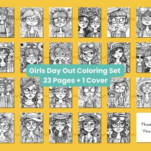 Girls Day Out Coloring Pages Set | 23 Elegant and Creative Pages for ...