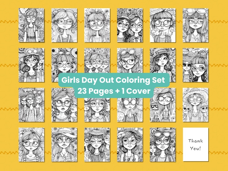 Girls Day Out Coloring Pages Set | 23 Elegant and Creative Pages for ...