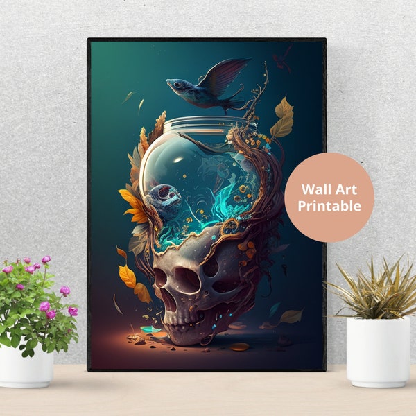 Skull Fish Tank Decor - Etsy
