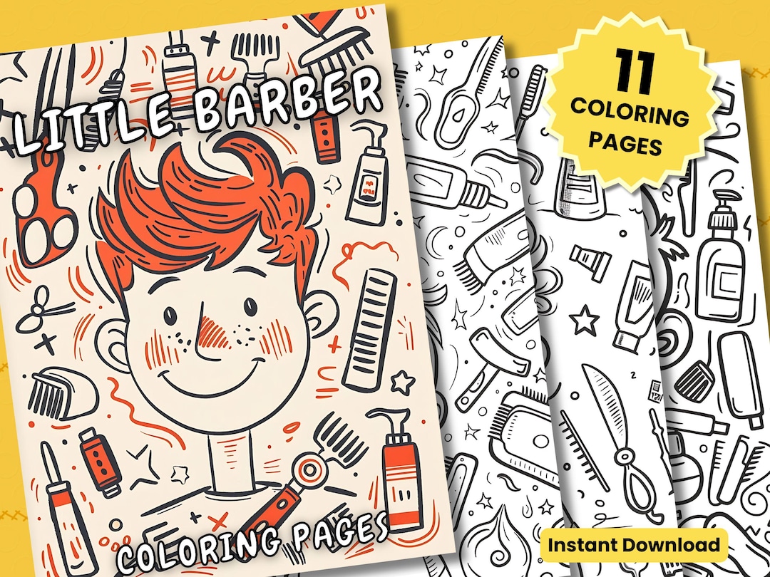 Little Barber Coloring Pages Set | 11 Fun and Creative Pages for Kids ...