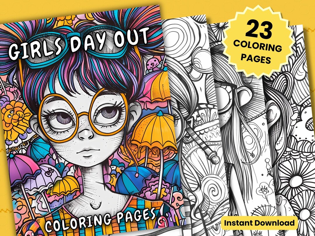 Girls Day Out Coloring Pages Set | 23 Elegant and Creative Pages for ...