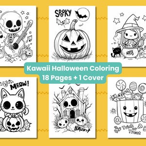 Kawaii Halloween Coloring Pages | 18 Cute & Spooky Pages for Kids! (PDF ...