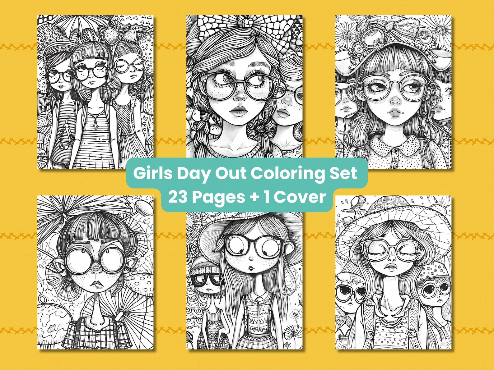 Girls Day Out Coloring Pages Set | 23 Elegant and Creative Pages for ...