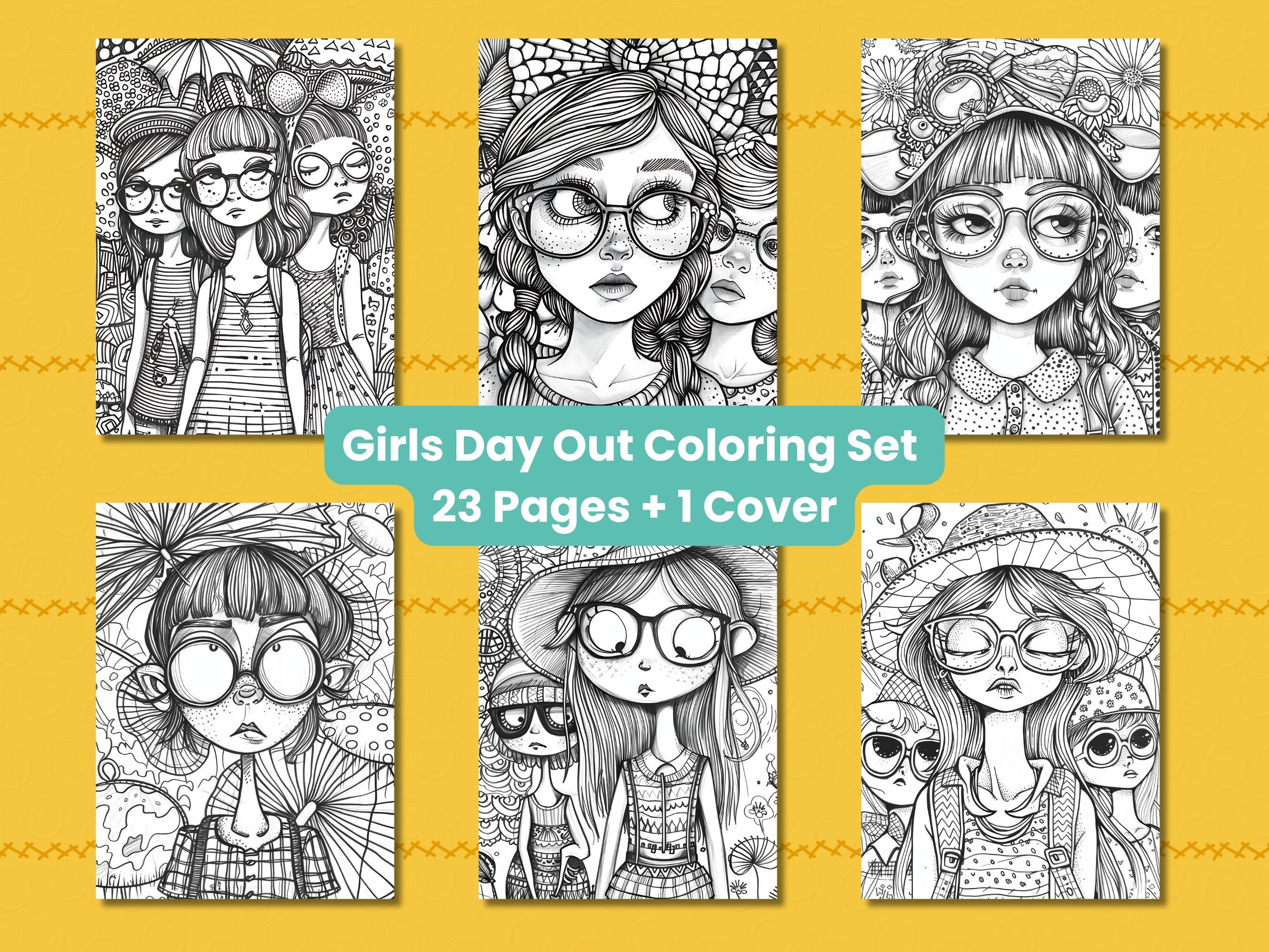 Girls Day Out Coloring Pages Set | 23 Elegant and Creative Pages for ...